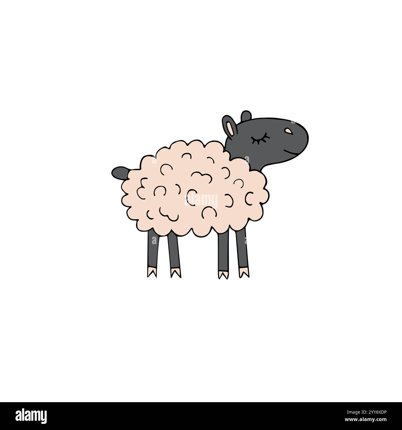 Farm sheep hand drawn clipart Cut Out Stock Images & Pictures - Alamy