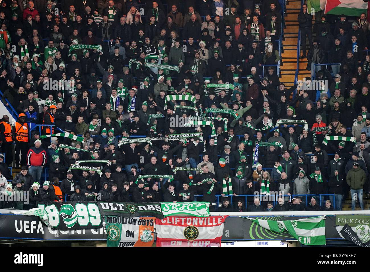 Shamrock Rovers fans in the stands during the UEFA Europa Conference ...