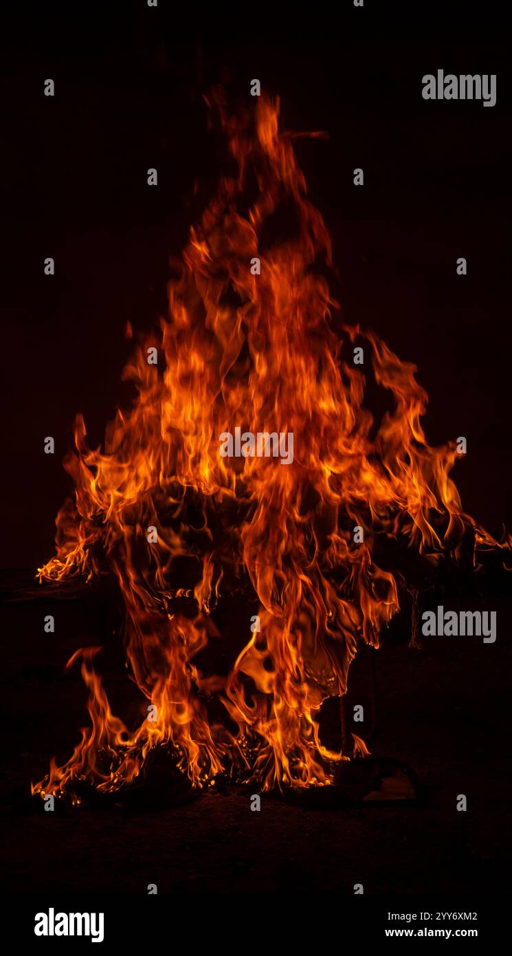Fire and flames for background. Bright flames background. Texture of ...