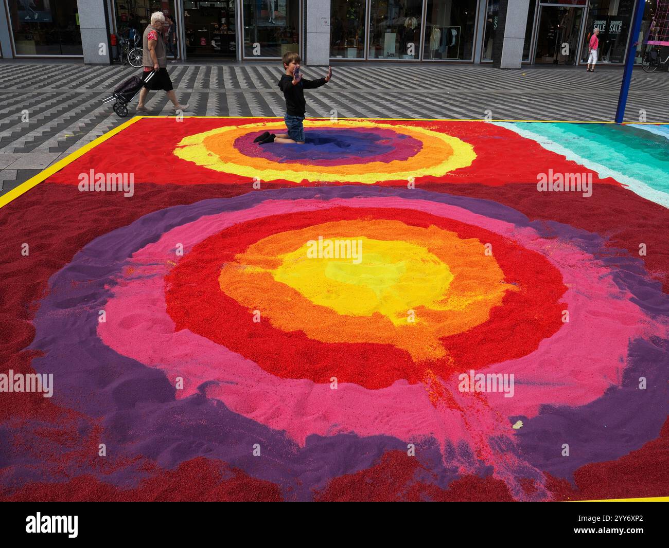 PITCH OF COLORED SAND Stock Photo - Alamy