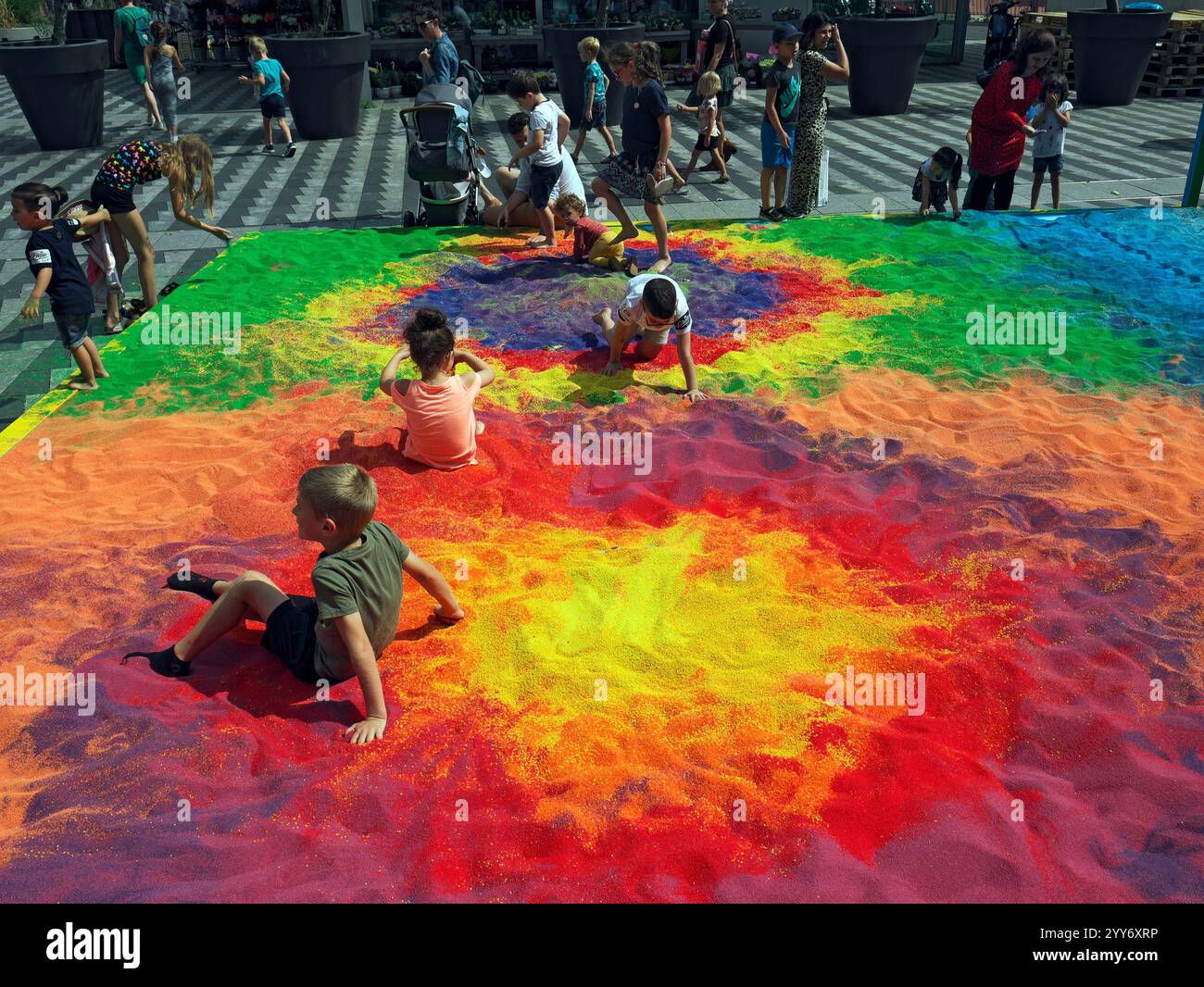 PITCH OF COLORED SAND Stock Photo - Alamy