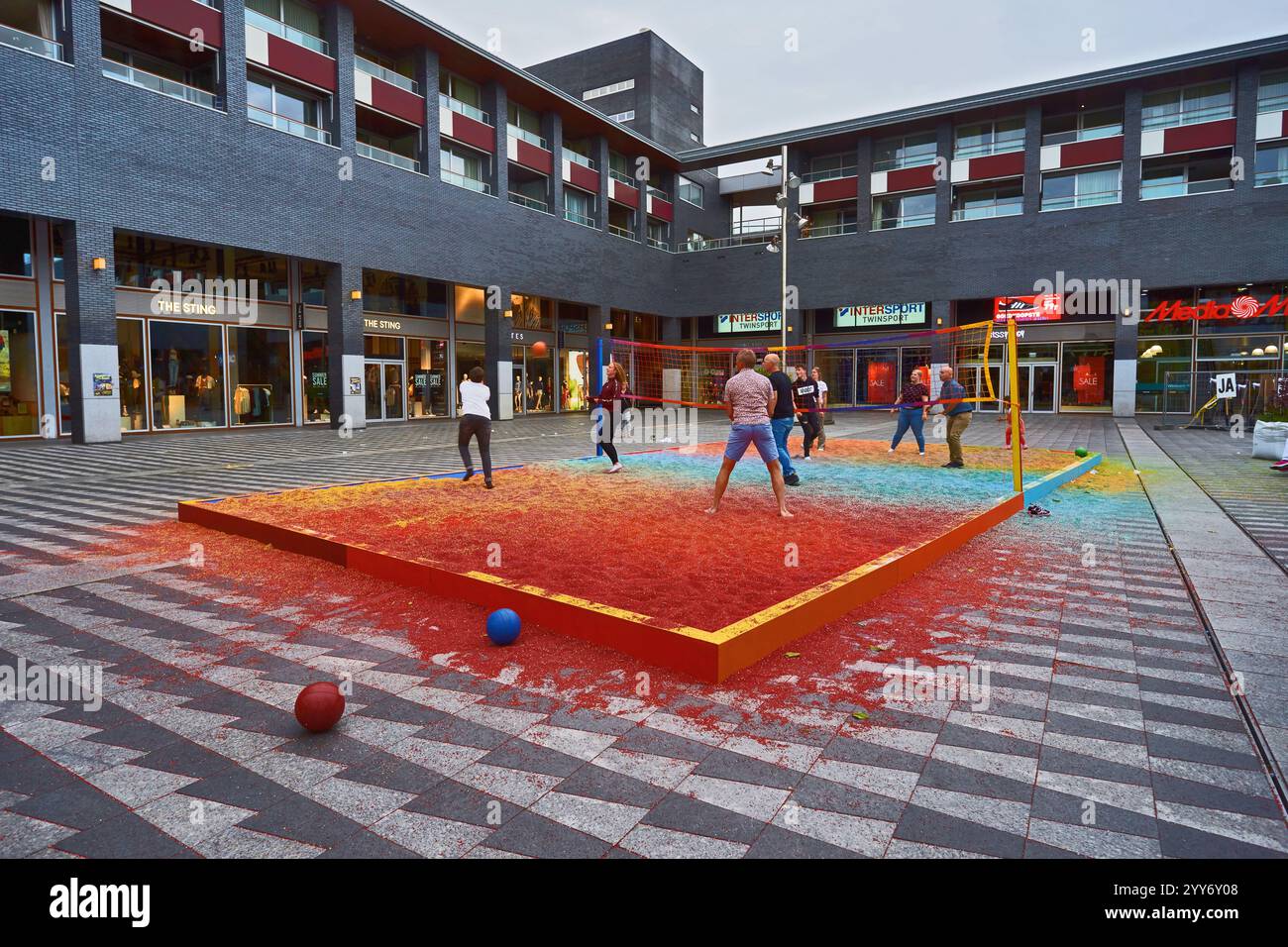 PITCH OF COLORED SAND Stock Photo - Alamy