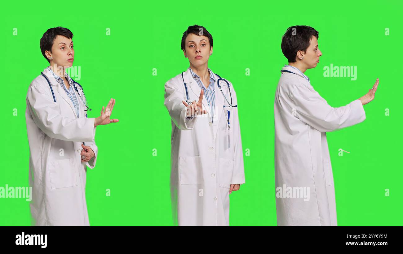 Woman health specialist showing no sign and being furious against ...