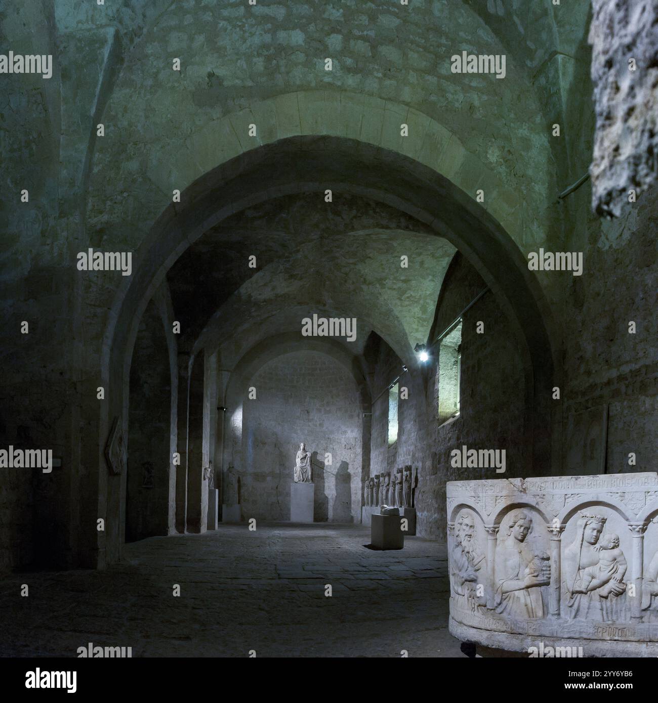 Gothic underground of the Certosa of the Museum San Martino. Naples ...