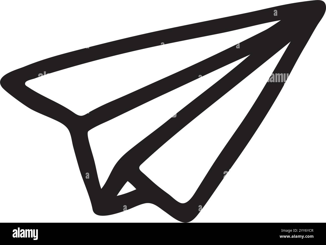 Paper airplane message doodle Cut Out Stock Images & Pictures - Alamy