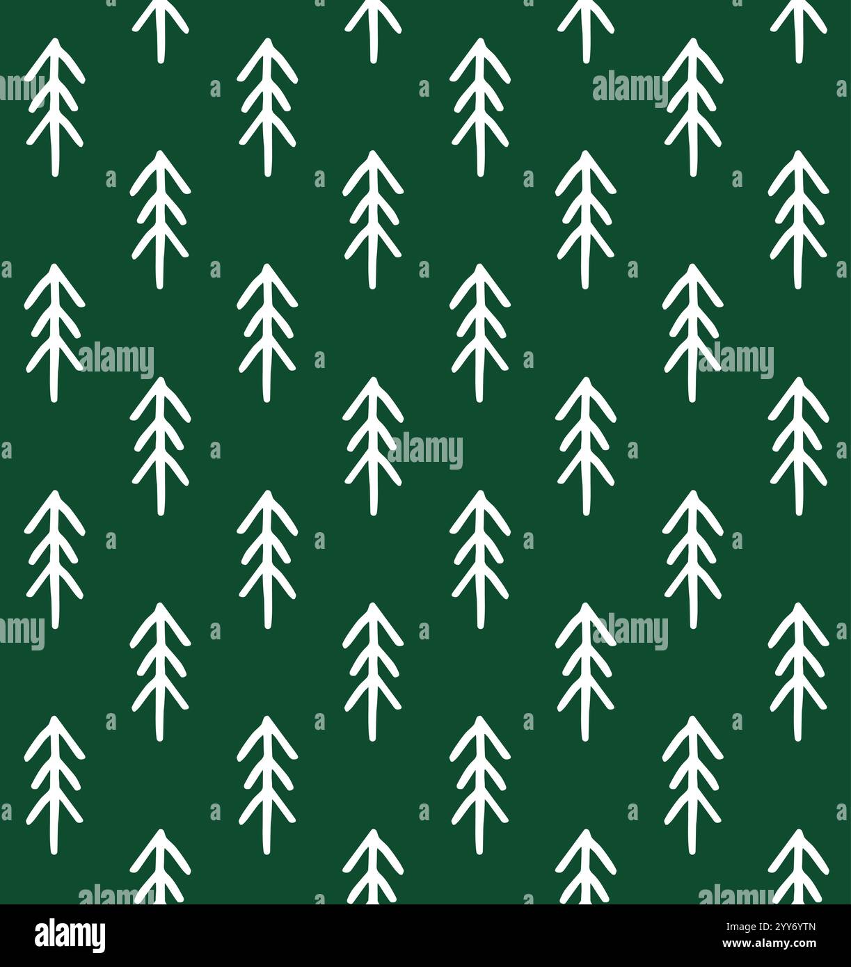 Vector hand drawn doodle sketch white spruce tree isolated on green ...