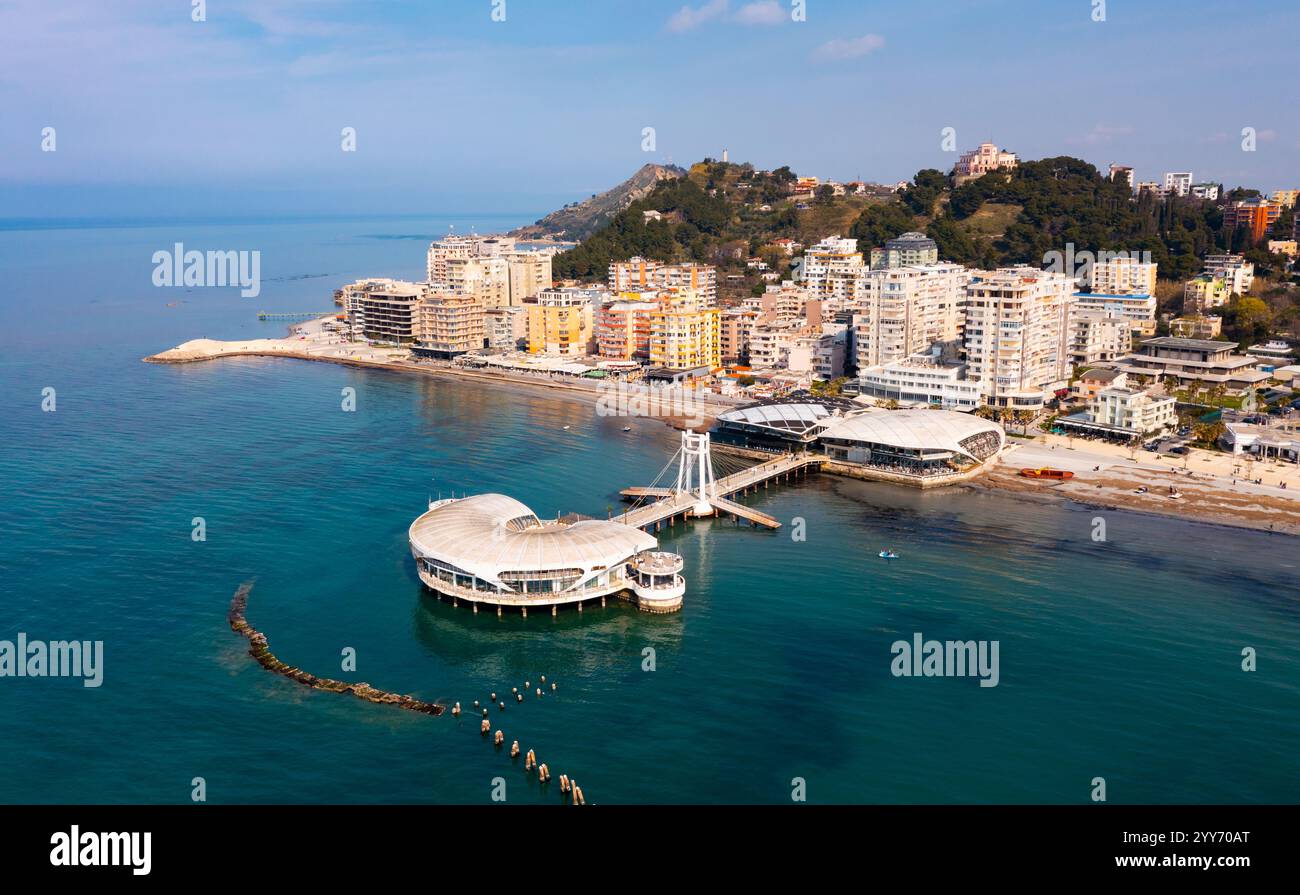 Aerial photo of Adriatic sea coast in Durres, Albania Stock Photo - Alamy