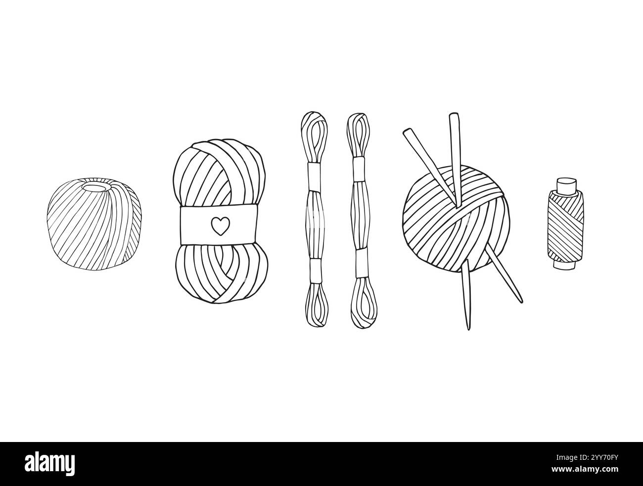 Vector set bundle of different hand drawn doodle sketch threads ...