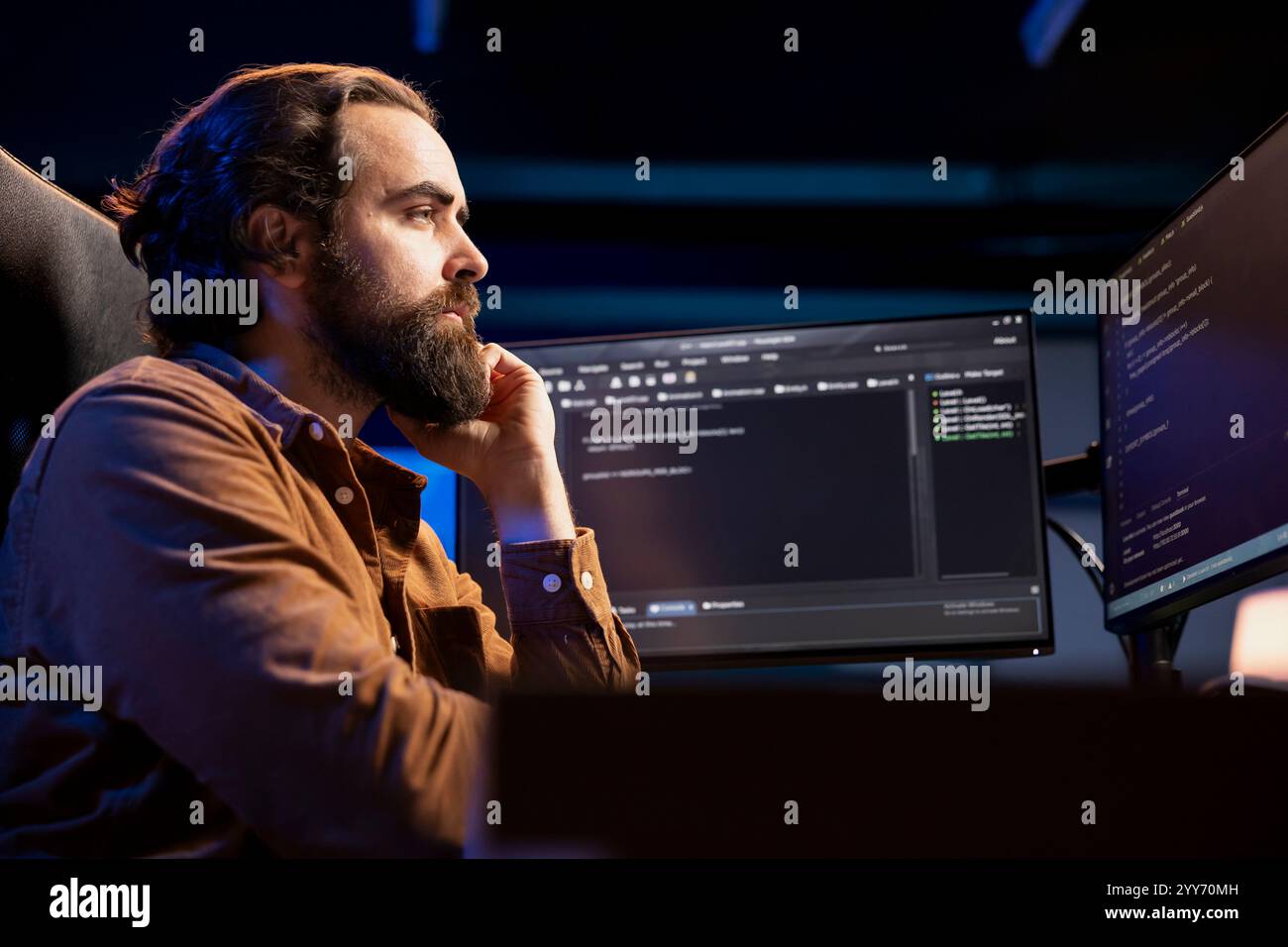 Computer Scientist Working From Home Developing Software In Javascript Programming Language