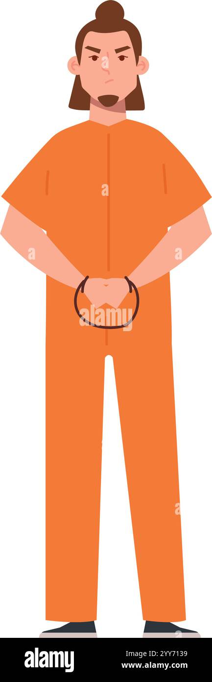 angry male criminal in prison uniform Stock Vector Image & Art - Alamy