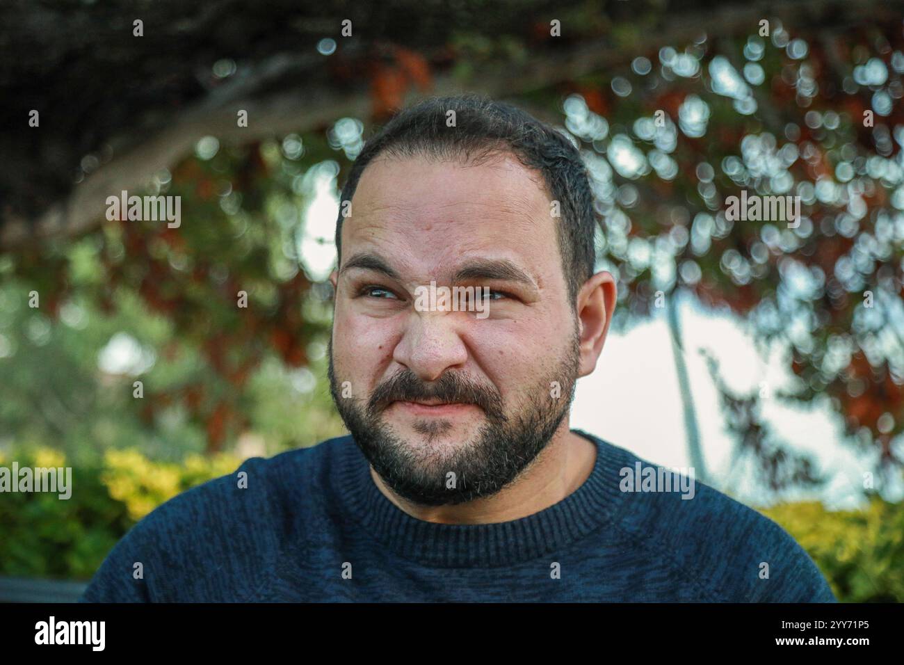 Sour Lemon Taste Leads to Disgust Stock Photo - Alamy