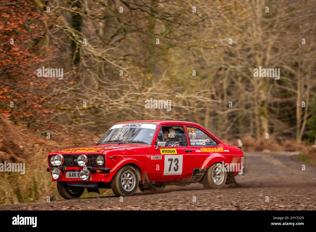 October 2024 - Red Ford Escort Mk2 Rally car on the Wyedean car rally ...