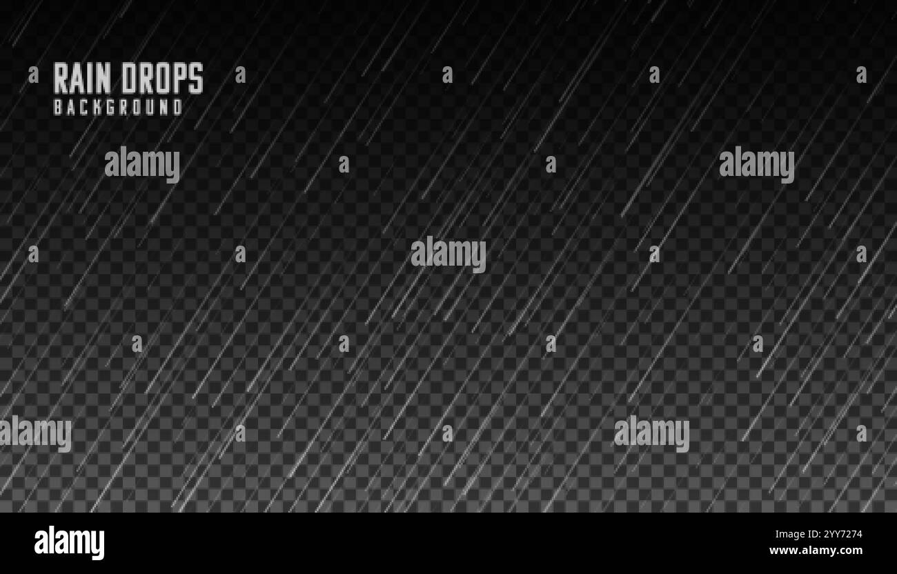 falling rain on transparent background Stock Vector Image & Art - Alamy