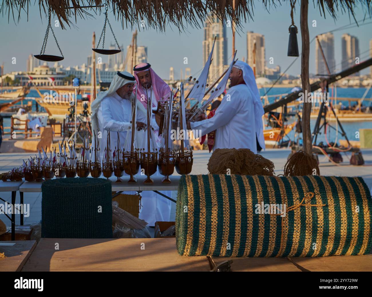 Katara 14th traditional dhow festival in Doha Qatar afternoon shot ...