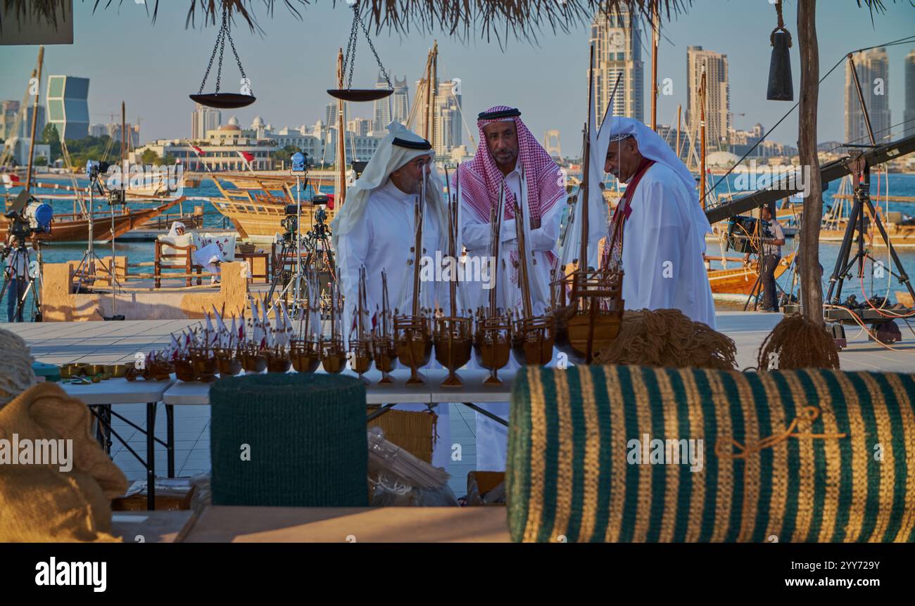 Katara 14th traditional dhow festival in Doha Qatar afternoon shot ...