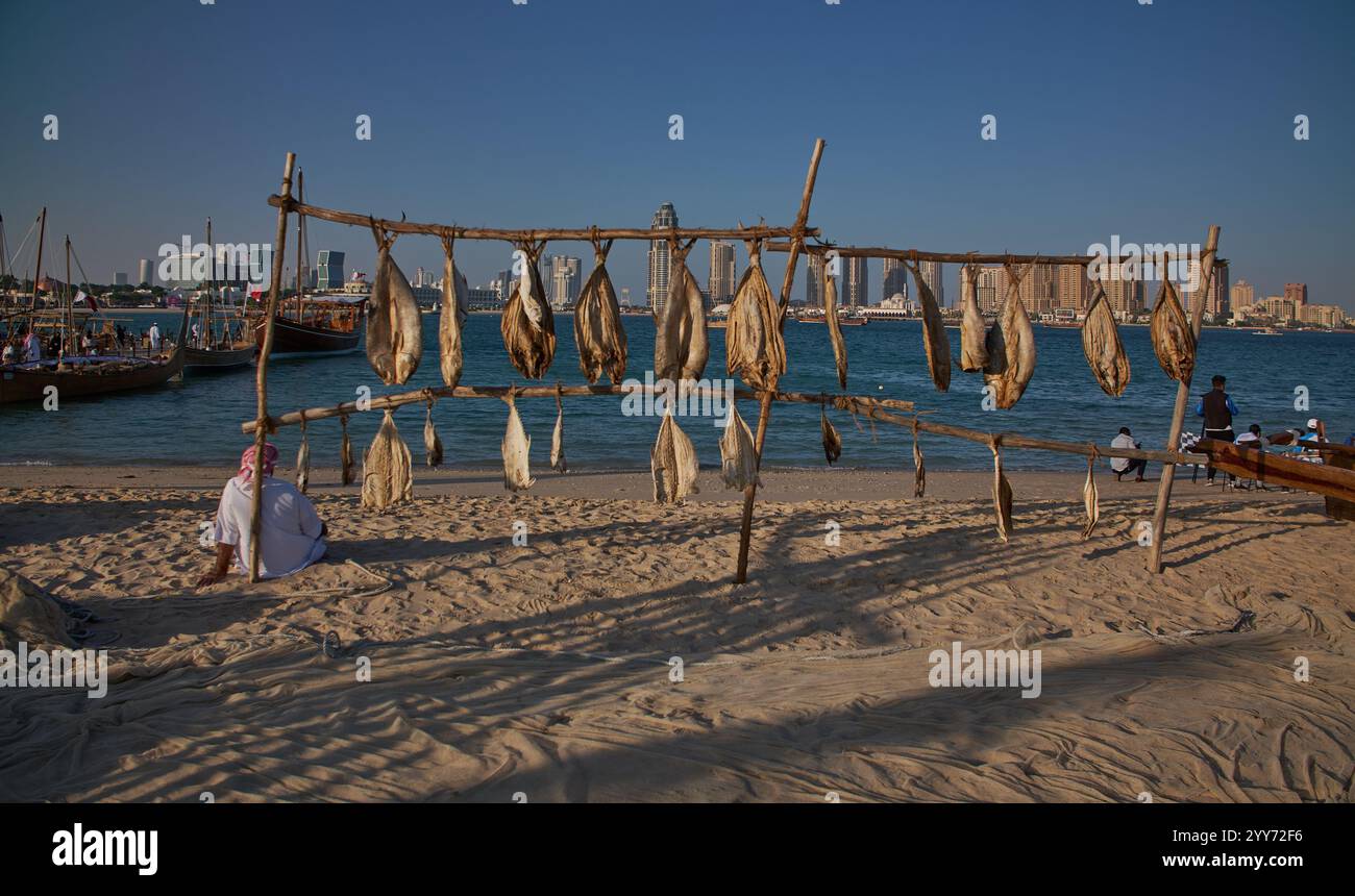 Group of Traditional Arabic fishermen in Katara cultural village in ...