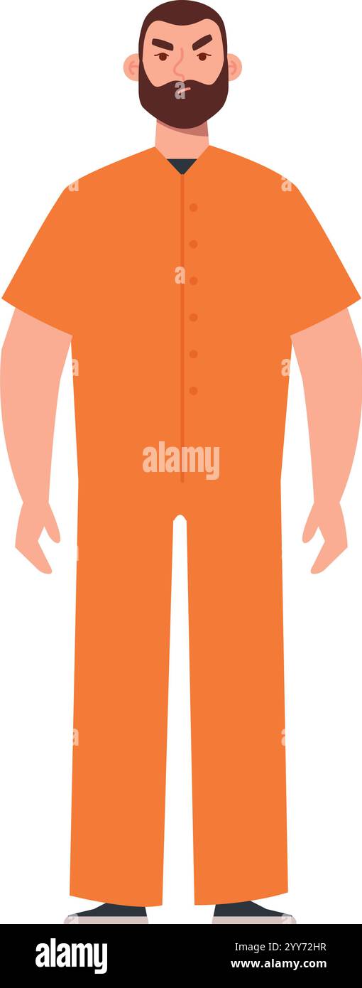 prisoner with orange prison robe Stock Vector Image & Art - Alamy