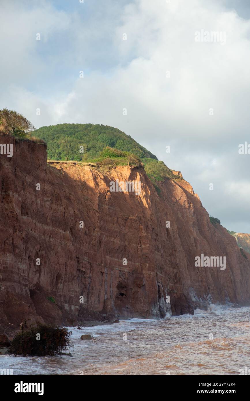 view at red cliffs at Sidmouth, England Stock Photo - Alamy