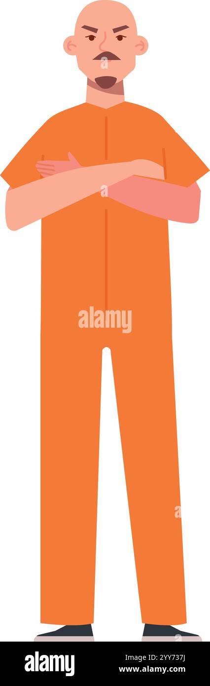 bald muscular prisoner Stock Vector Image & Art - Alamy