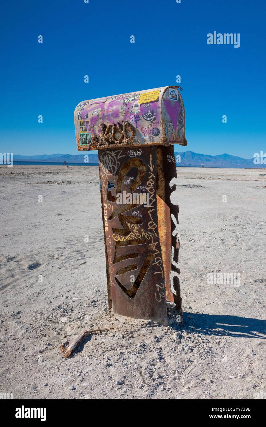 Mailbox installation art at the Bombay Beach Biennale in Bombay Beach ...