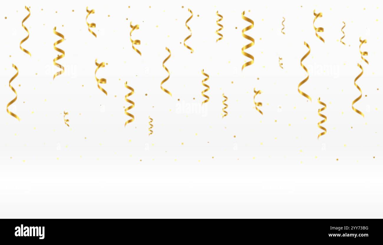 Falling golden confetti ribbons hi-res stock photography and images - Alamy