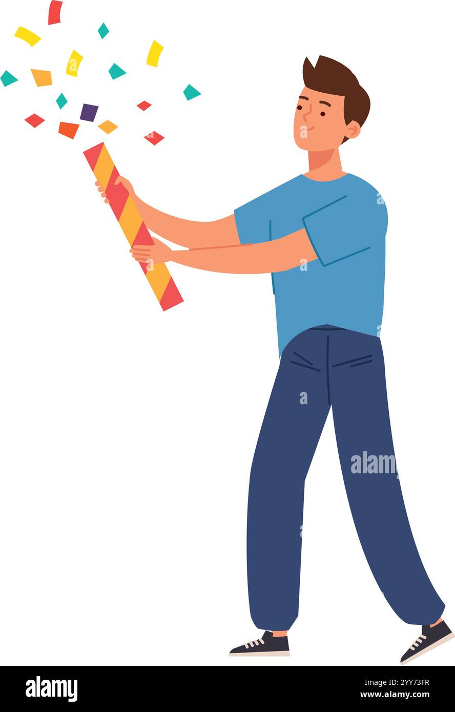 celebrating guy with confetti Stock Vector Image & Art - Alamy