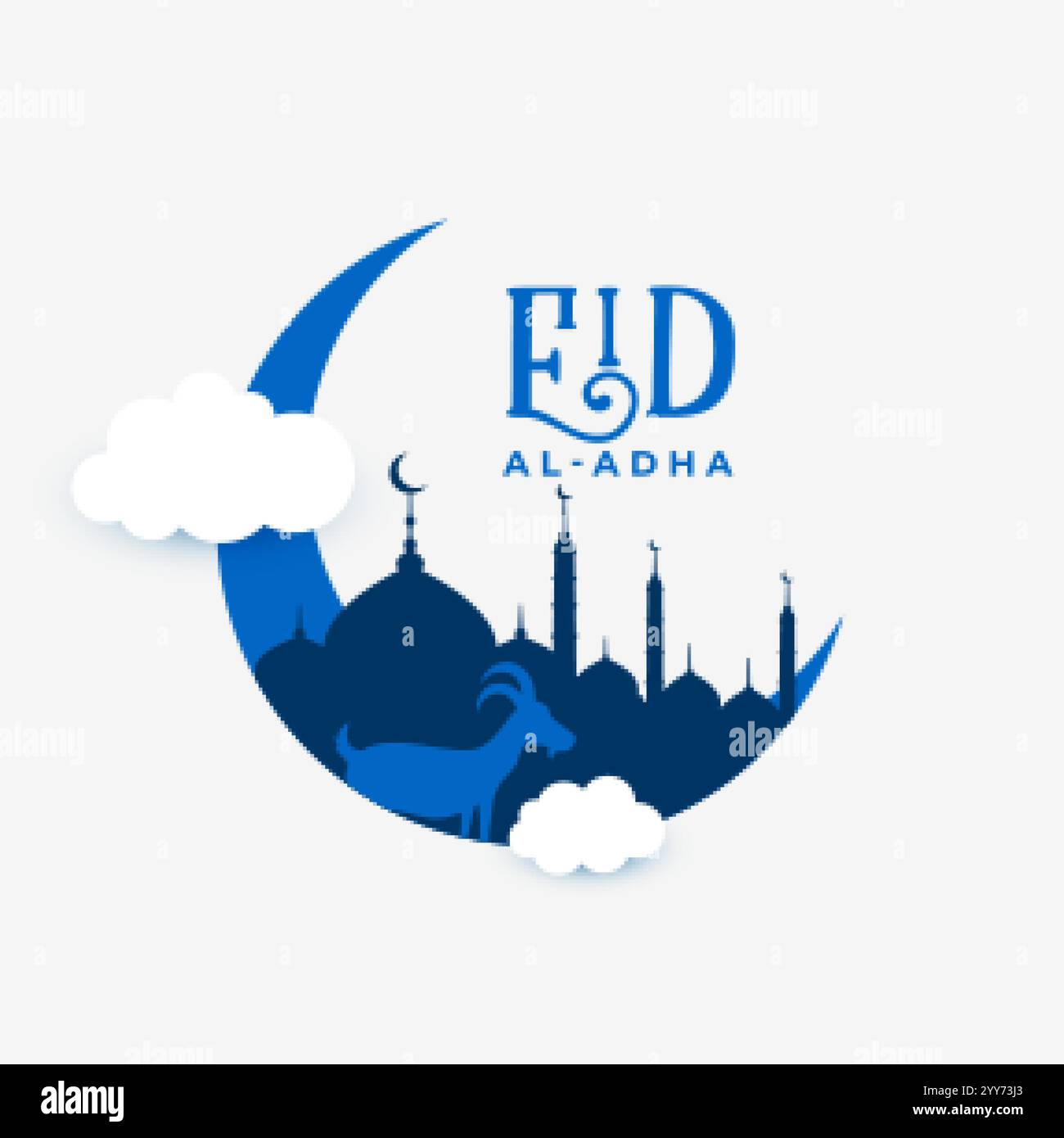 flat paper style eid al adha bakrid festival nice background Stock ...