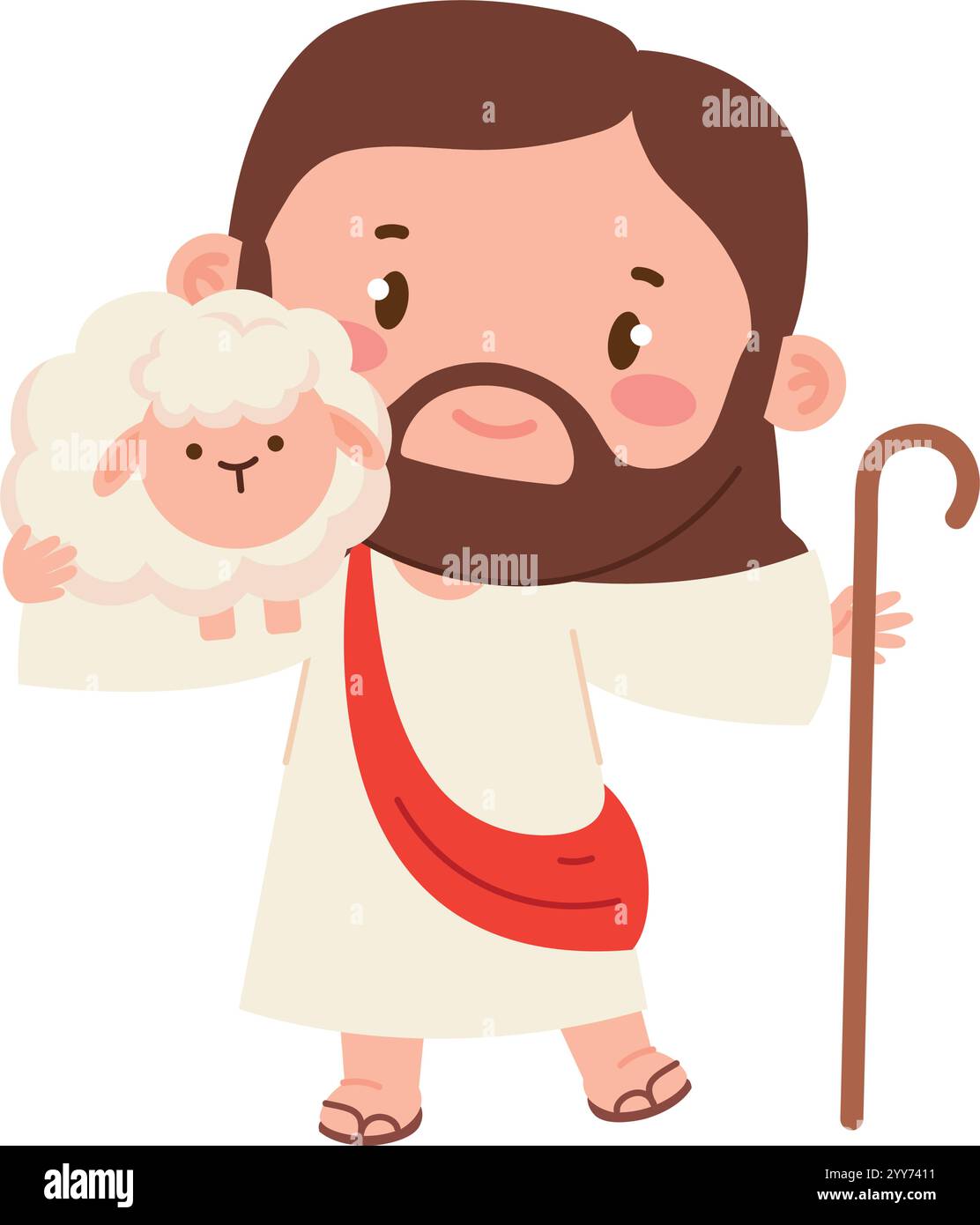 cute jesus with lamb Stock Vector Image & Art - Alamy