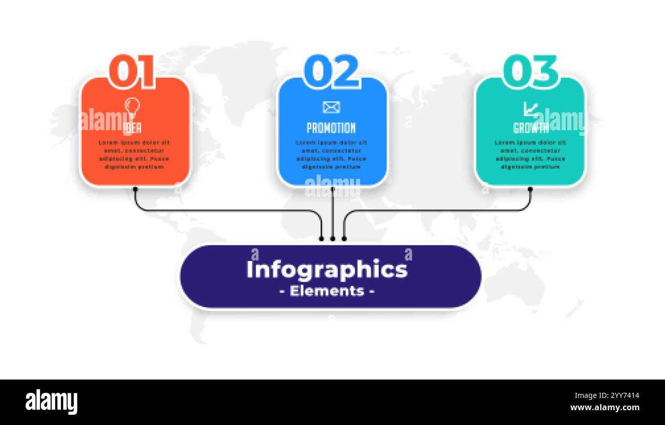 modern three steps infographic presentation template Stock Vector Image & Art - Alamy