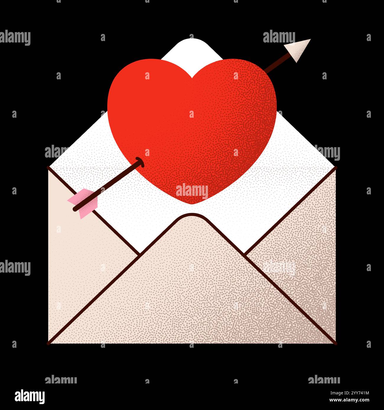 love letter envelope Valentines day minimal love letter vector ...