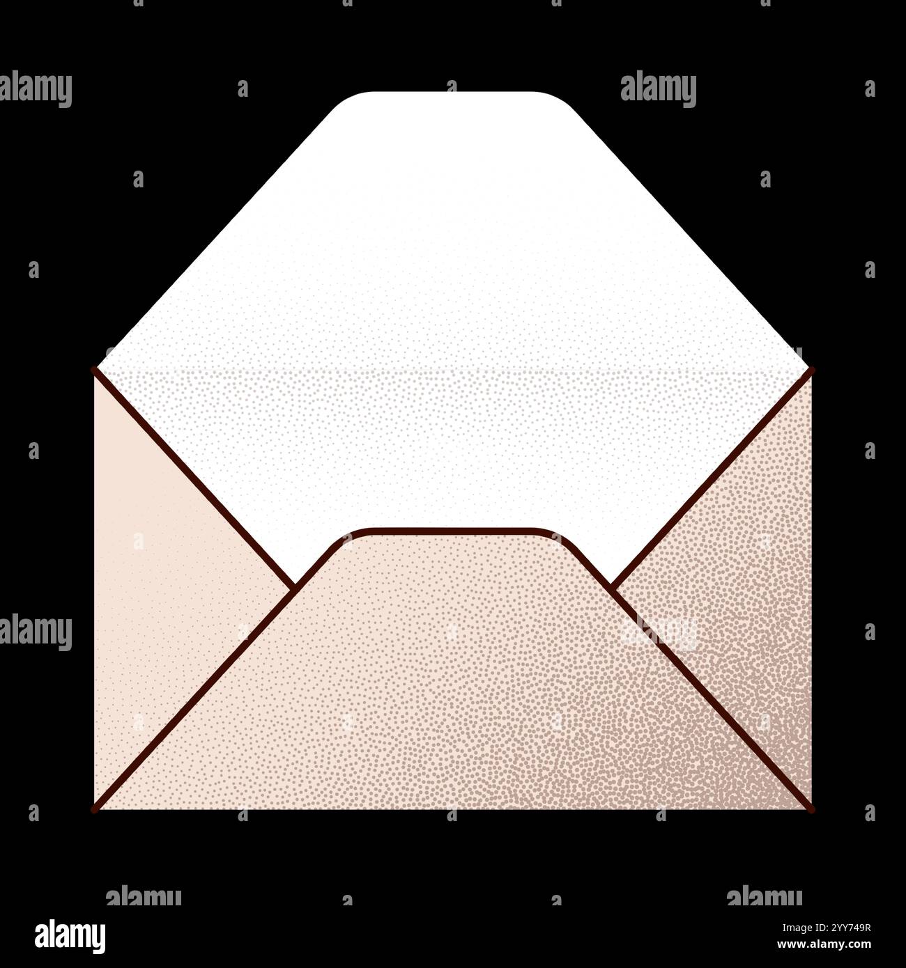 empty open envelope Valentines day minimal love letter vector ...