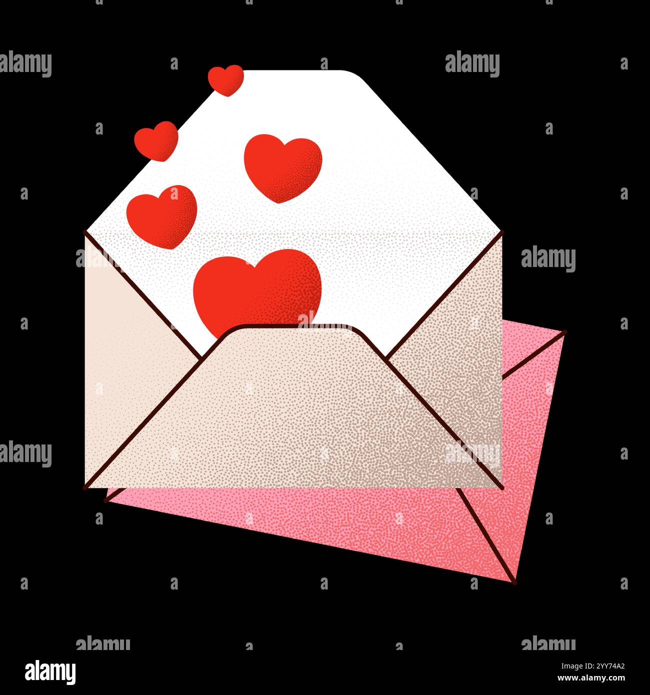 love letter envelope Valentines day minimal love letter vector ...