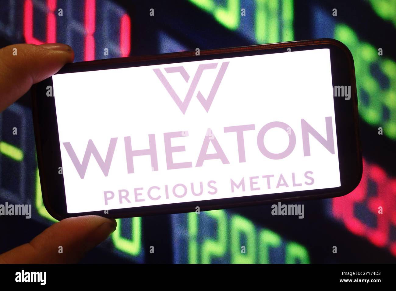 In this photo illustration, the Wheaton Precious Metals company logo is ...