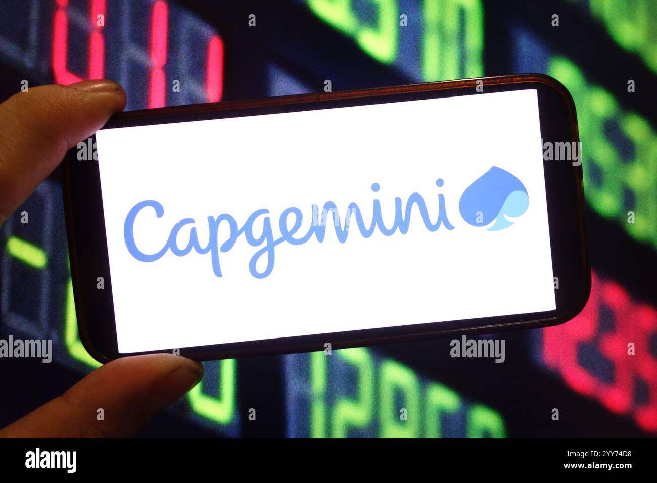 In this photo illustration, the Capgemini company logo is seen ...