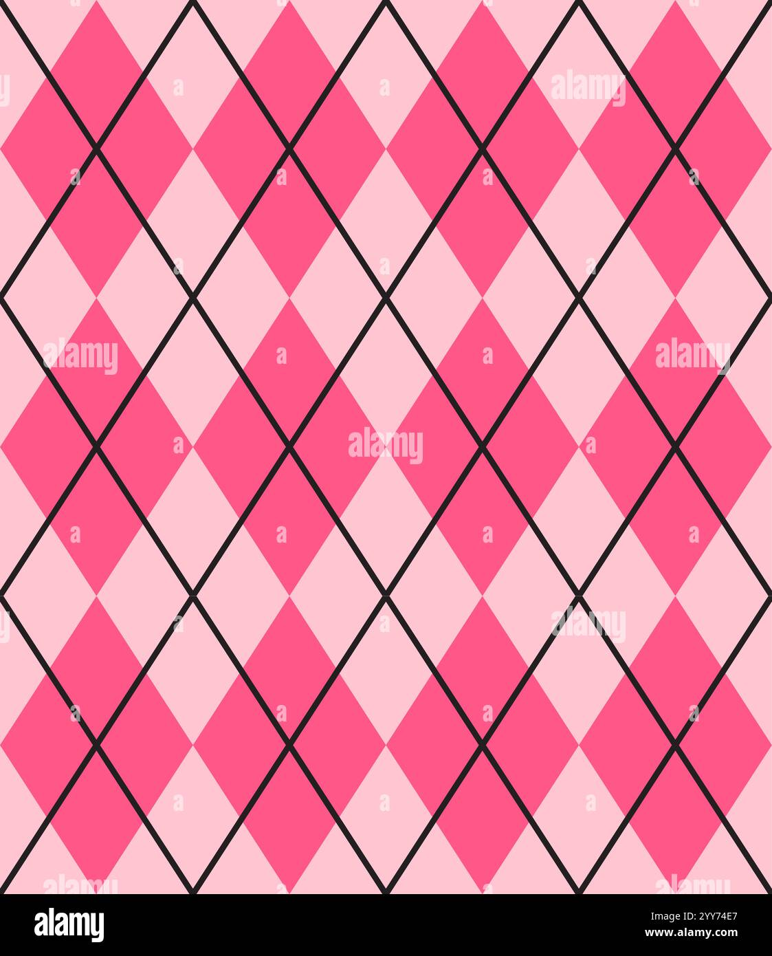 Vector seamless pattern of pink flat cartoon rombos Plaid check ...
