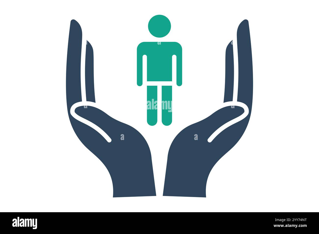 Humanitarian icon. solid icon style. hand with people. icon related to ...