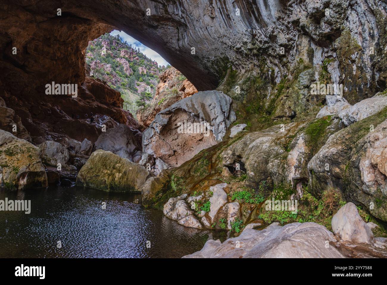 The view through the passage under the natural bridge at Tonto Natural ...