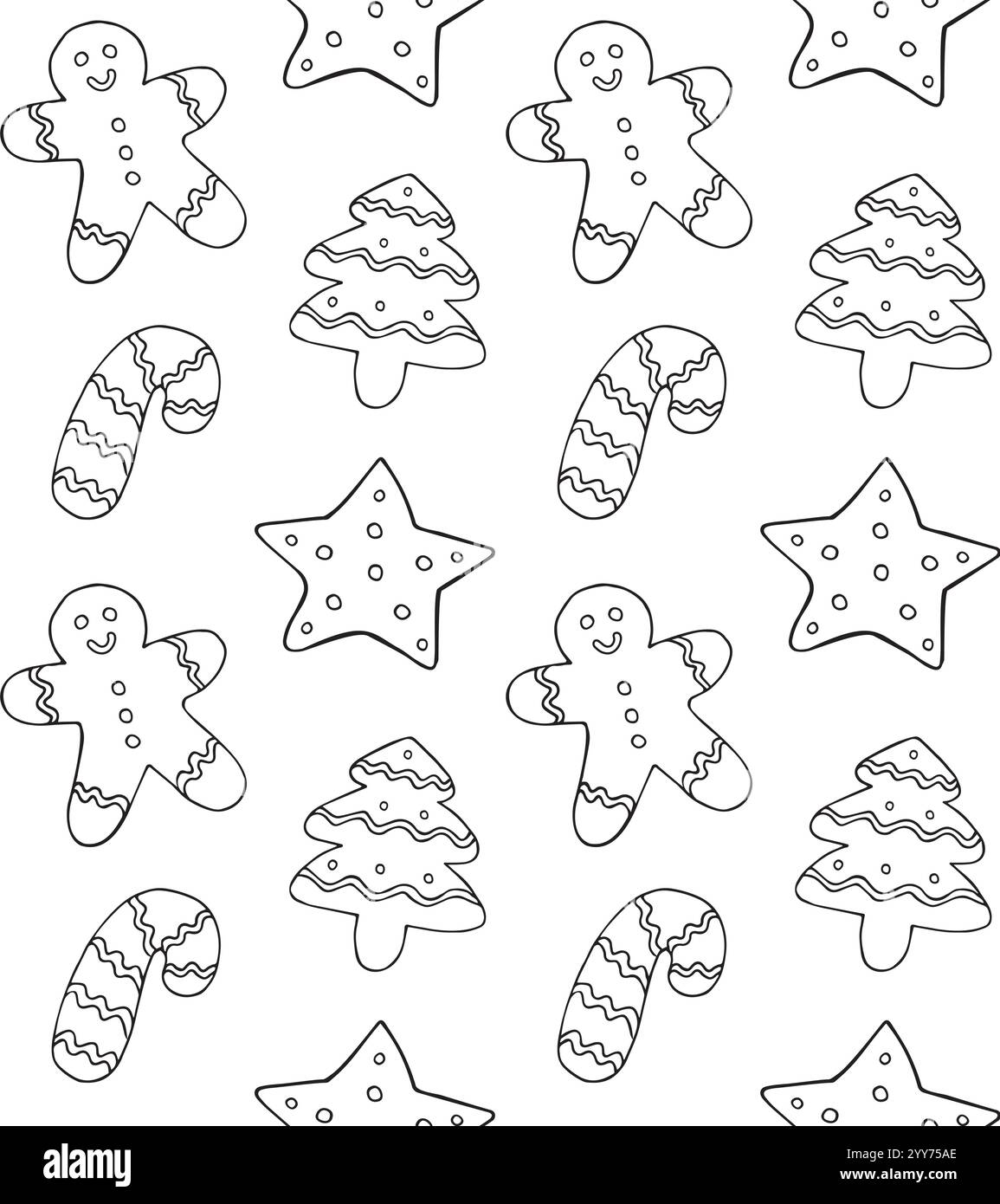Vector seamless pattern of hand drawn doodle sketch ginger bread ...