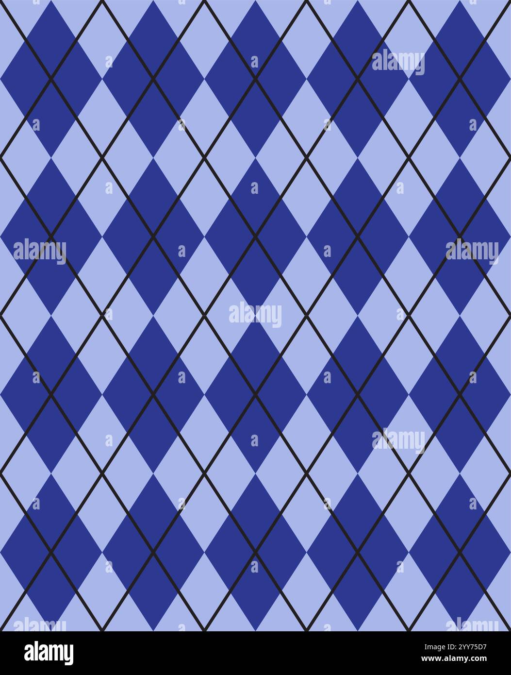Vector seamless pattern of blue flat cartoon rombos Plaid check ...