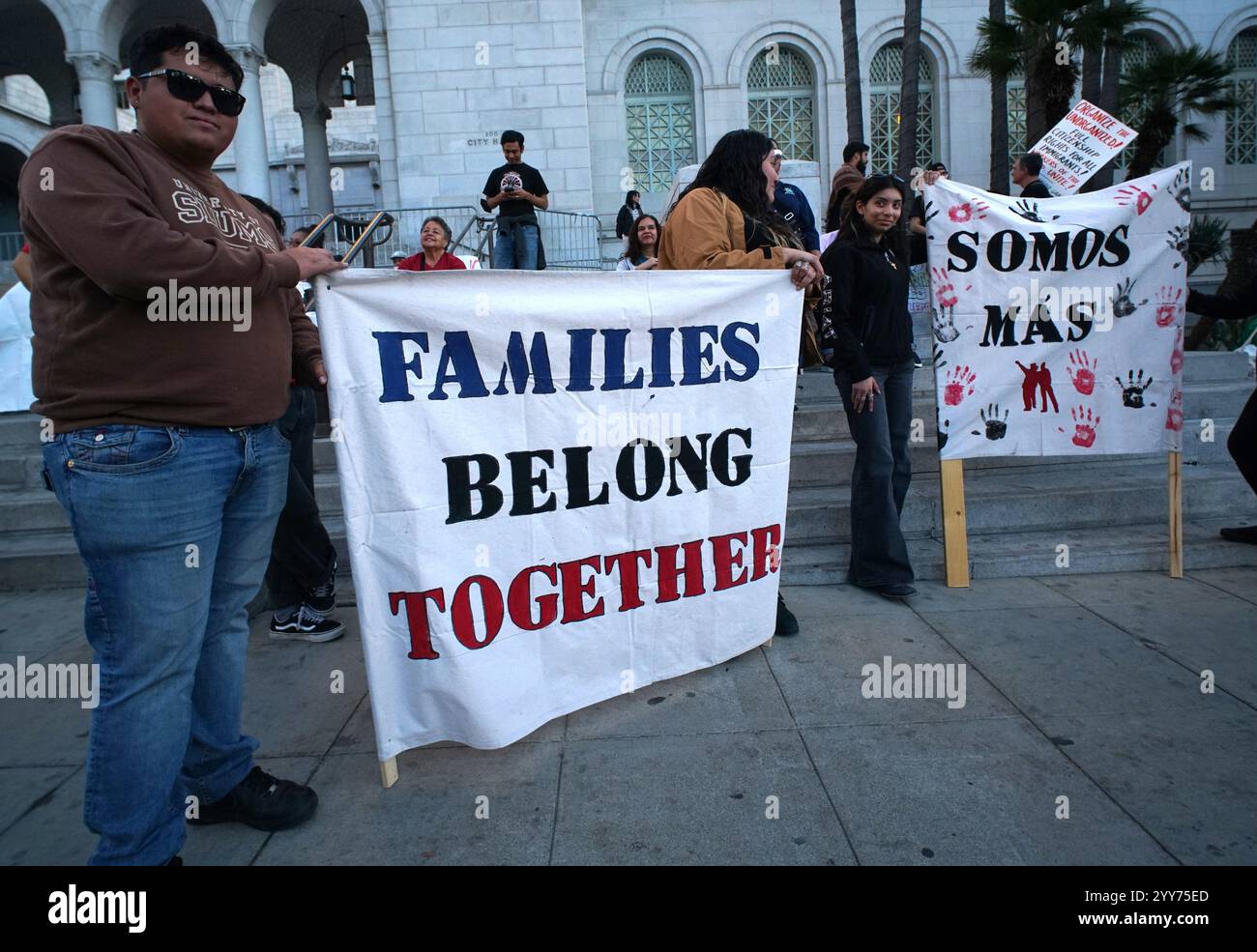 December 18, 2024, hundreds of people marched from Los Angeles City ...