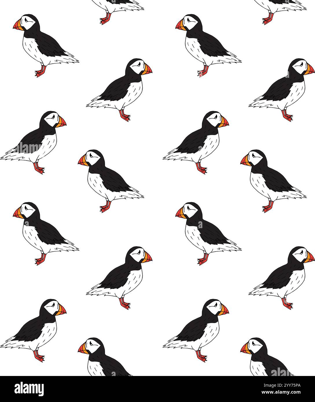 Puffin on water Stock Vector Images - Alamy