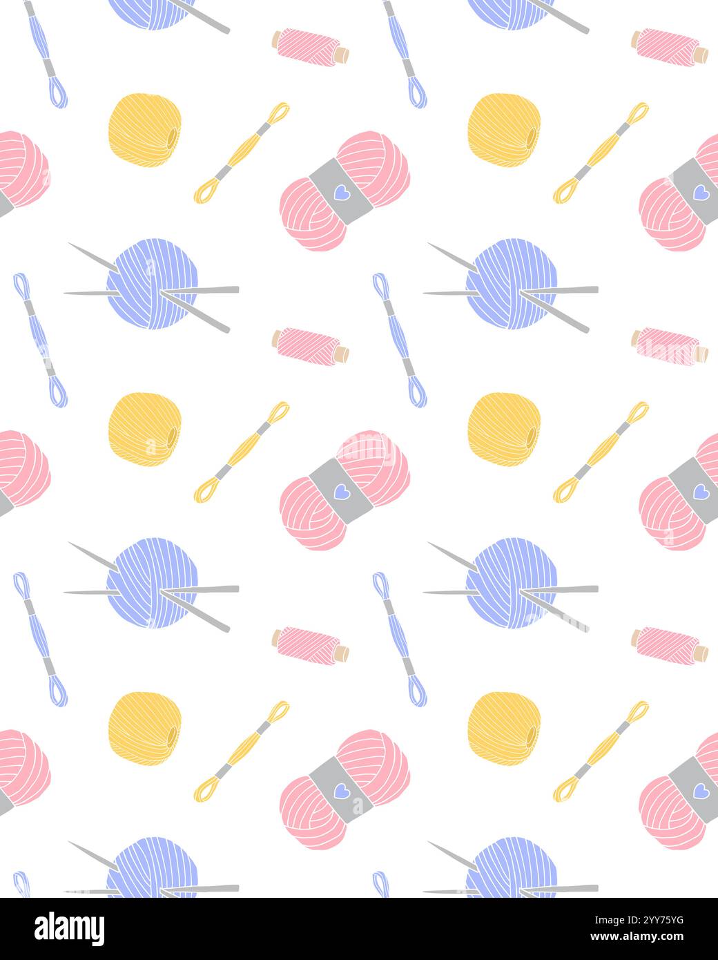 Vector seamless pattern of hand drawn doodle sketch threads isolated on ...