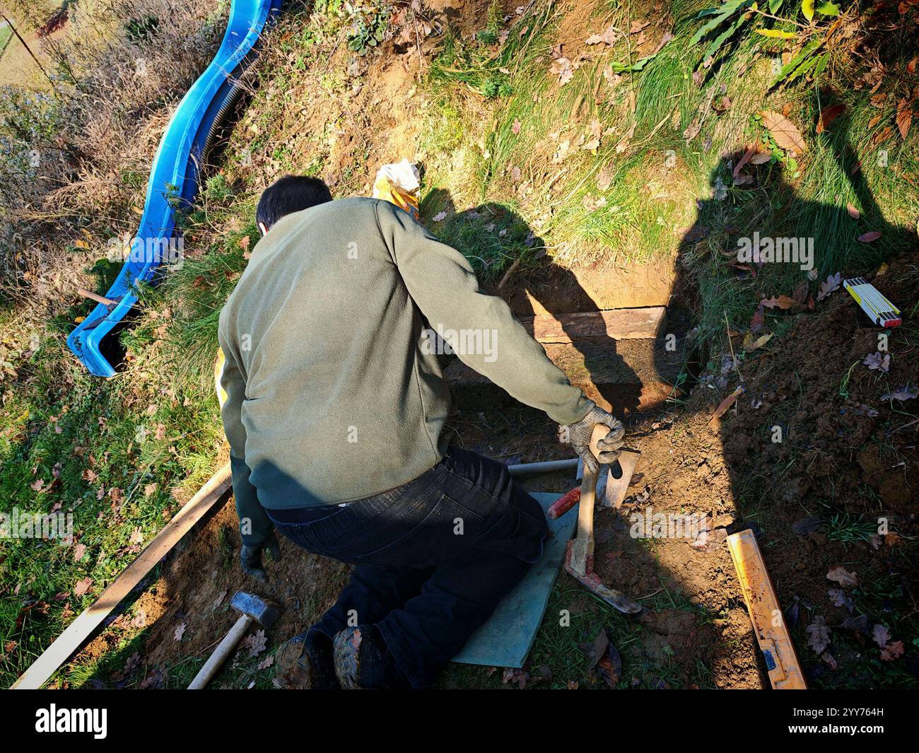 Earthworks and excavation in civil engineering on a construction site ...