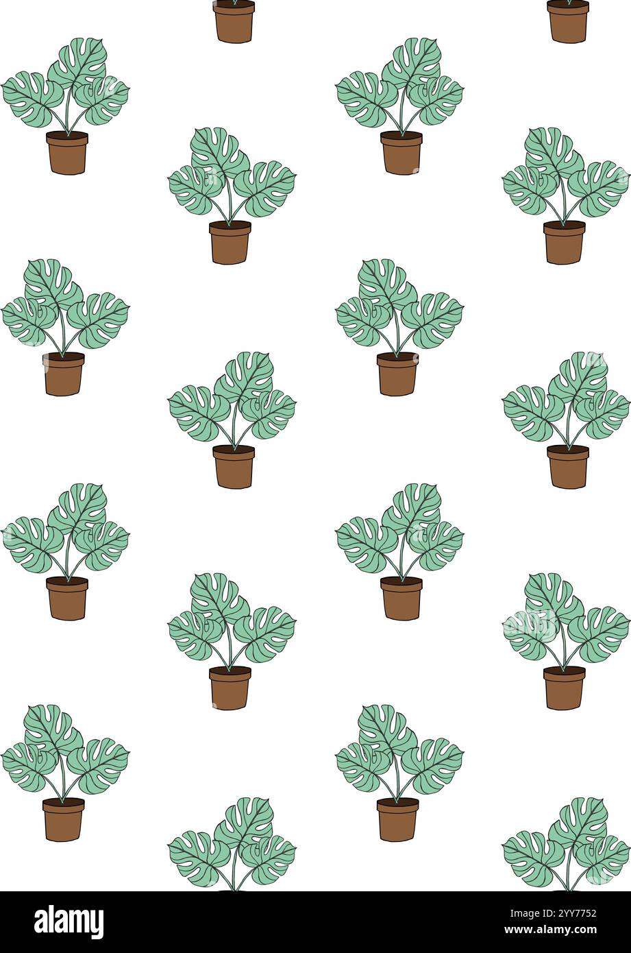 Monstera leaves in cartoon Cut Out Stock Images & Pictures - Alamy