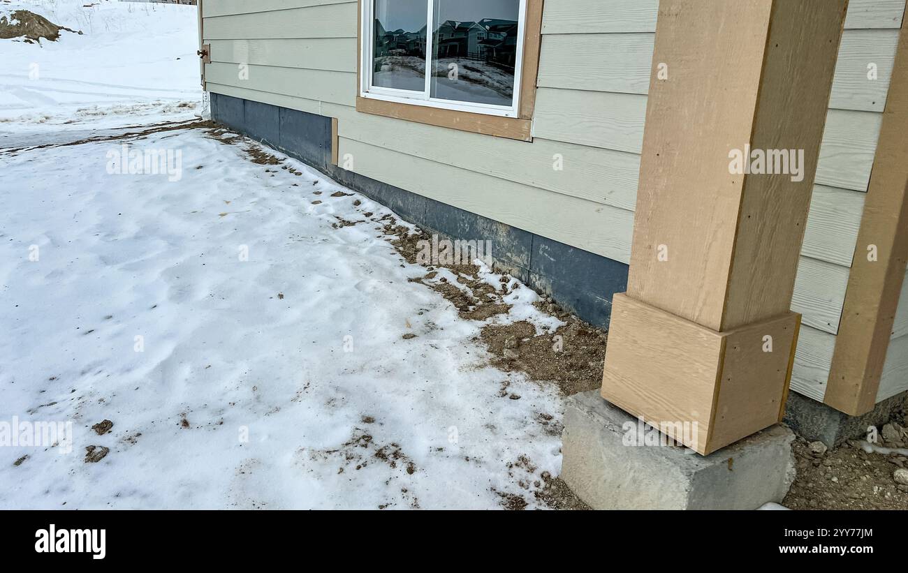 New Residential Home Exterior With Sliding Window Stock Photo - Alamy