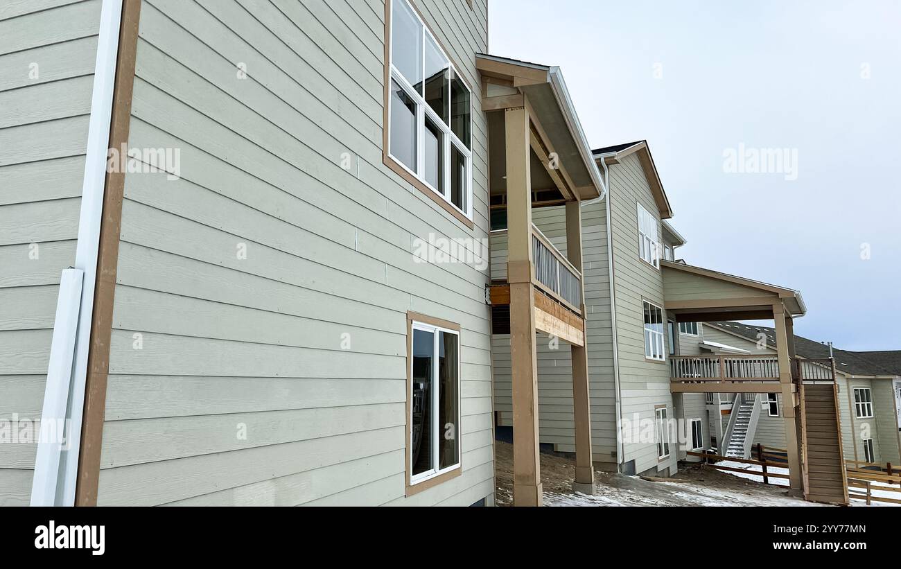 Rear Exterior of New Residential Homes Under Construction Stock Photo ...