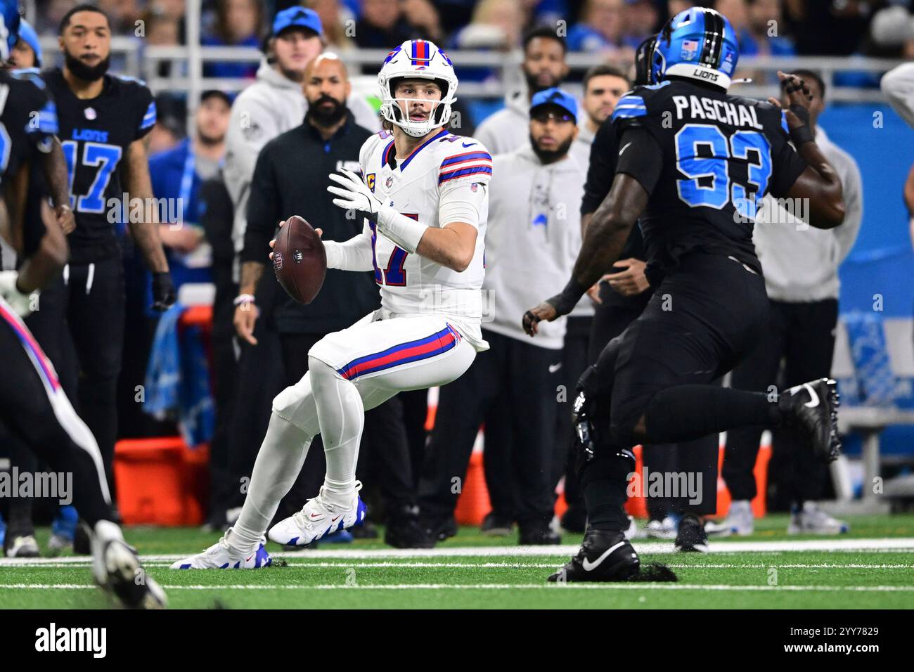 Buffalo Bills quarterback Josh Allen looks to pass during the first ...