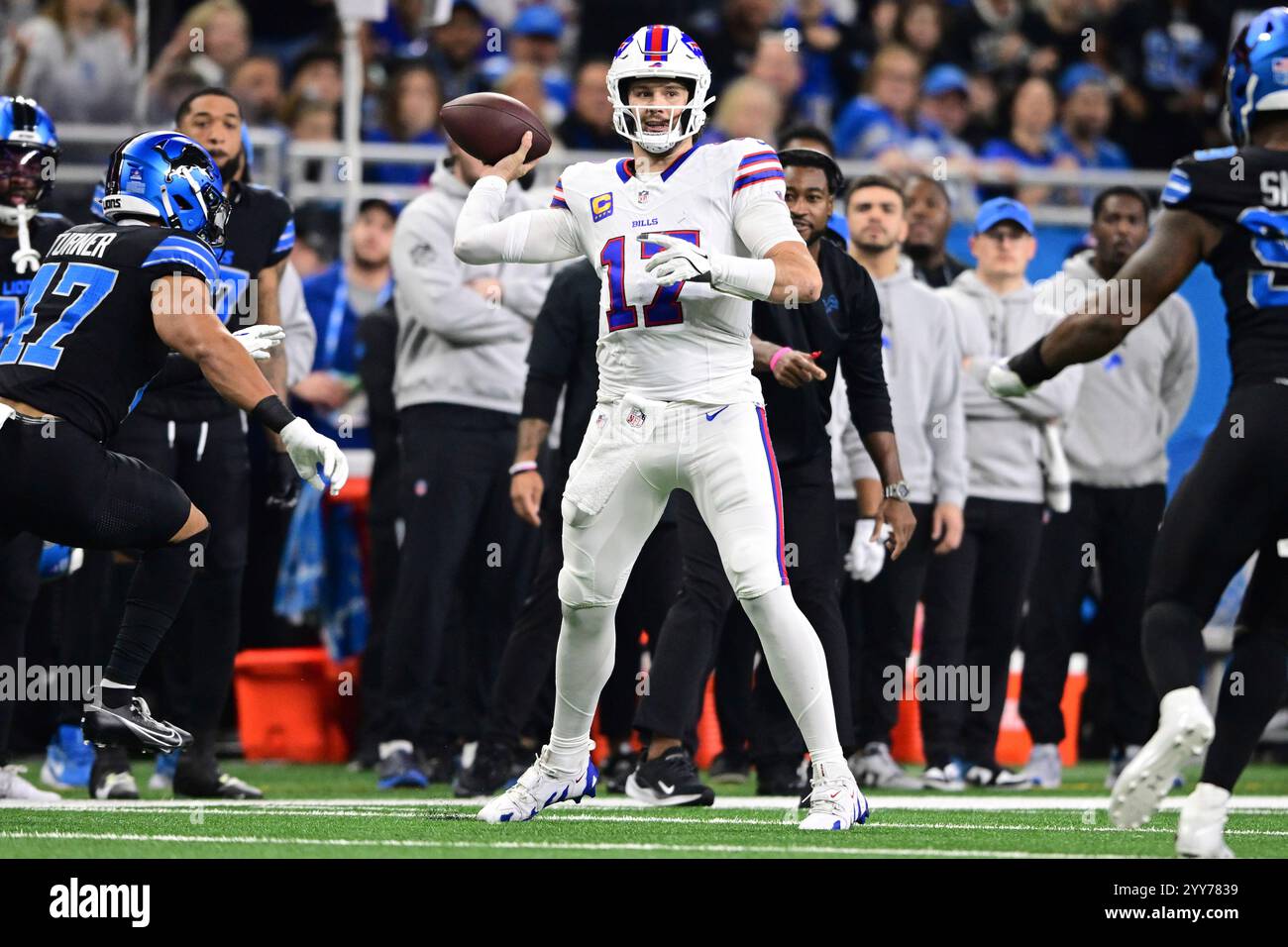 Buffalo Bills quarterback Josh Allen throws a pass during the first ...