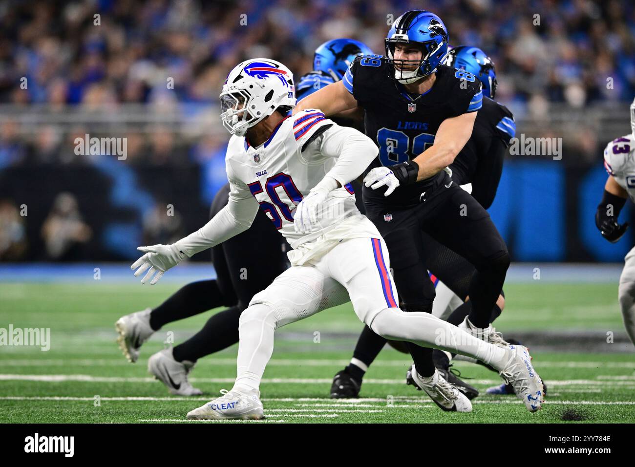 Buffalo Bills defensive end Greg Rousseau dips under a block by Detroit ...