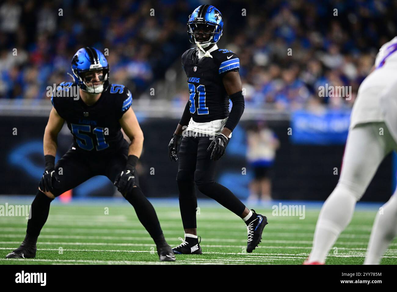Detroit Lions safety Kerby Joseph lines up during the first half of an NFL football game against ...